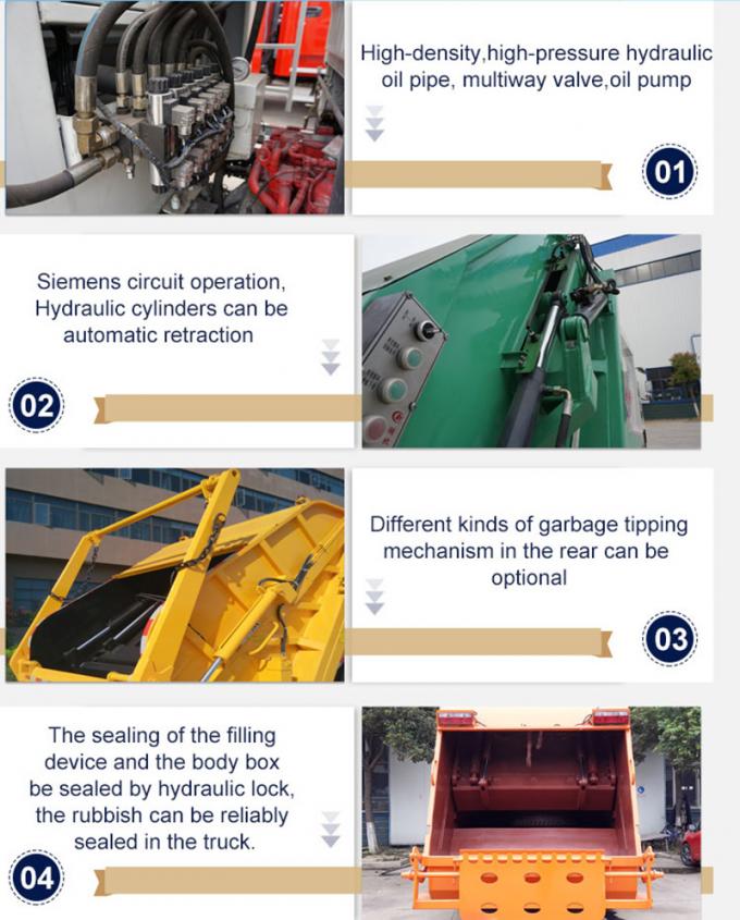 N Series ISUZU Garbage Compactor Air Suspension 6 Tons Hydraulic Lift