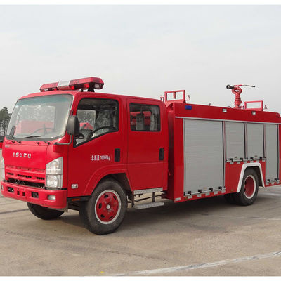 ISUZU ELF 190hp Red Fire Apparatus Trucks With Maximum Load Capacity 3000kg