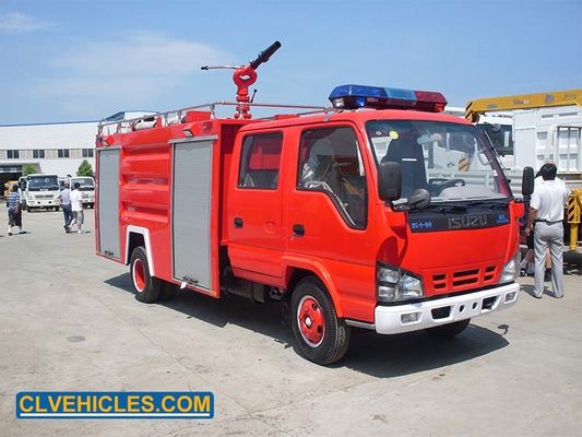 ISUZU ELF 190hp Red Fire Apparatus Trucks With Maximum Load Capacity 3000kg