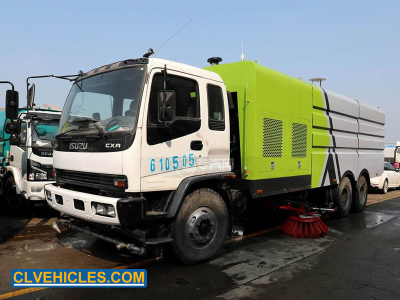 FVZ CXA 300hp ISUZU Road Sweeper Truck 6X4 With High Pressure Water Cleaner